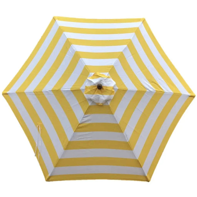 Yellow Cabana Stripe 9ft 6-Rib Umbrella Canopy Replacement | Formosa Covers