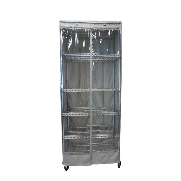 Wire Rack Shelving Covers Sizes 24 18 72 See Through Charcoal Grey ...